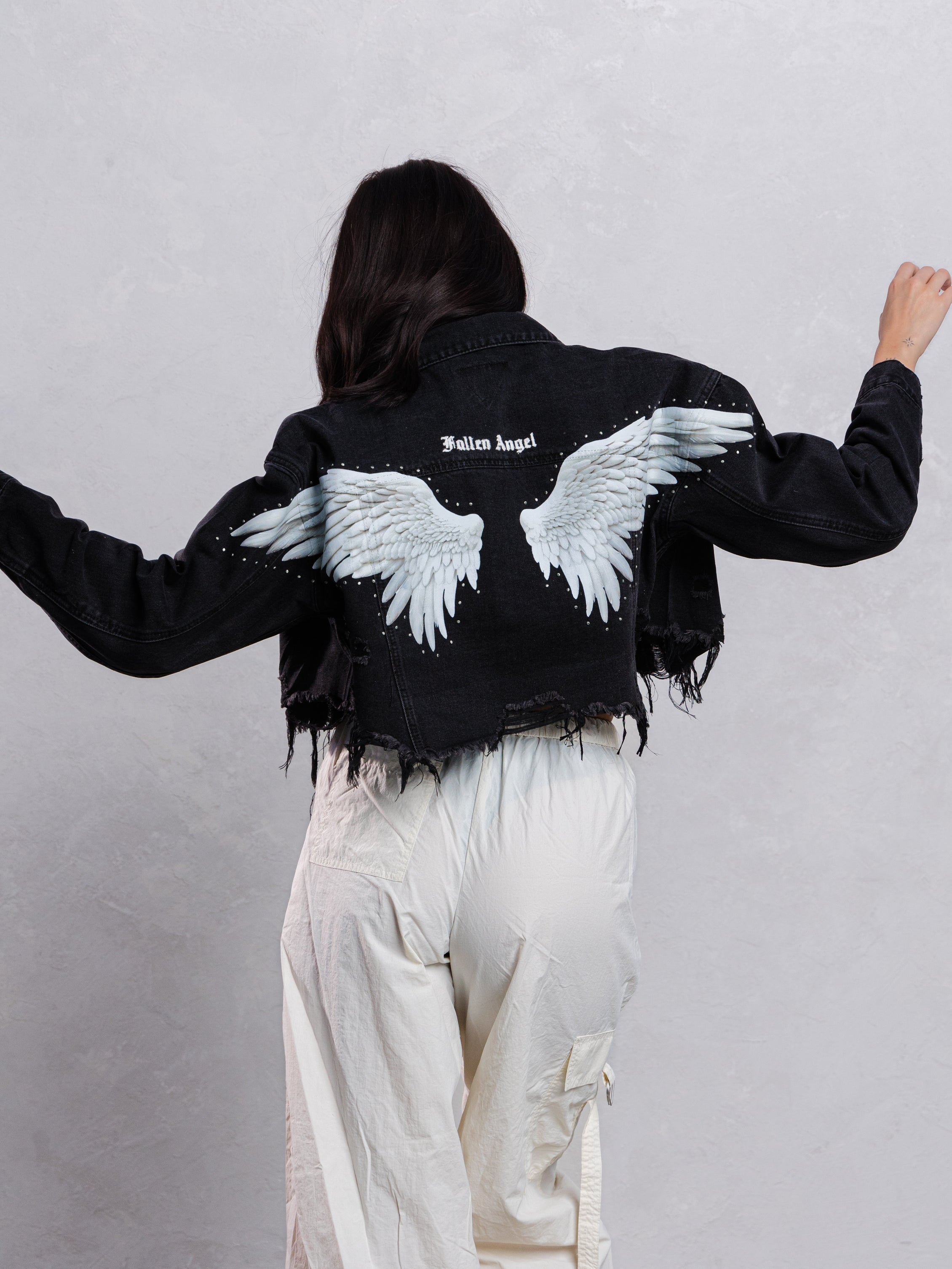 FALLEN ANGEL Crop Denim Jacket – Trio Urban Retail