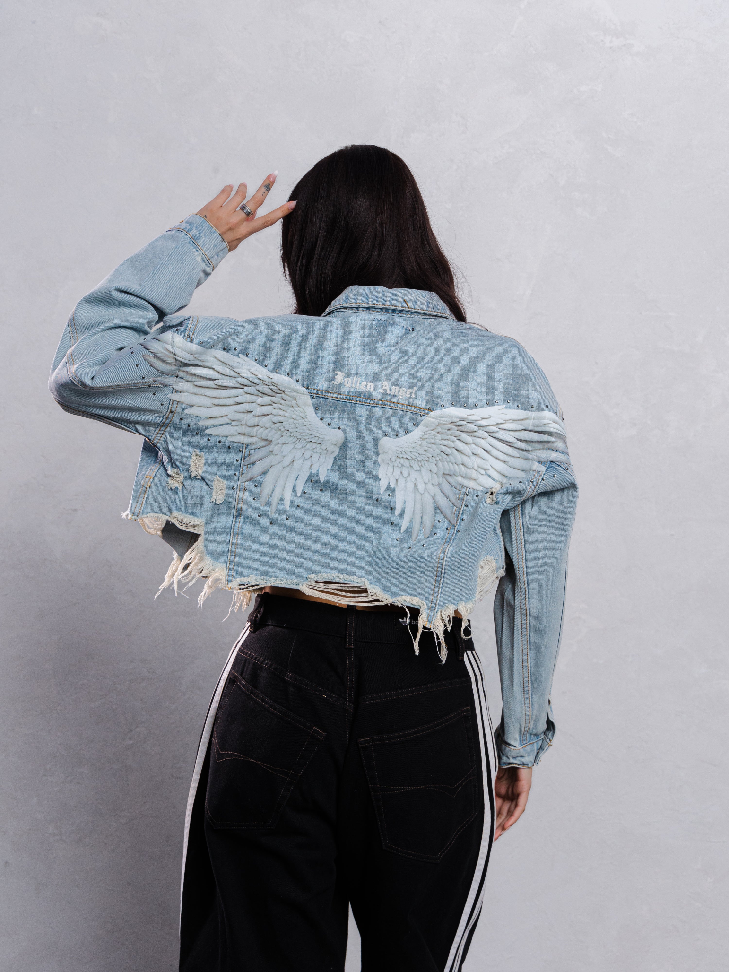 FALLEN ANGEL Crop Denim Jacket – Trio Urban Retail