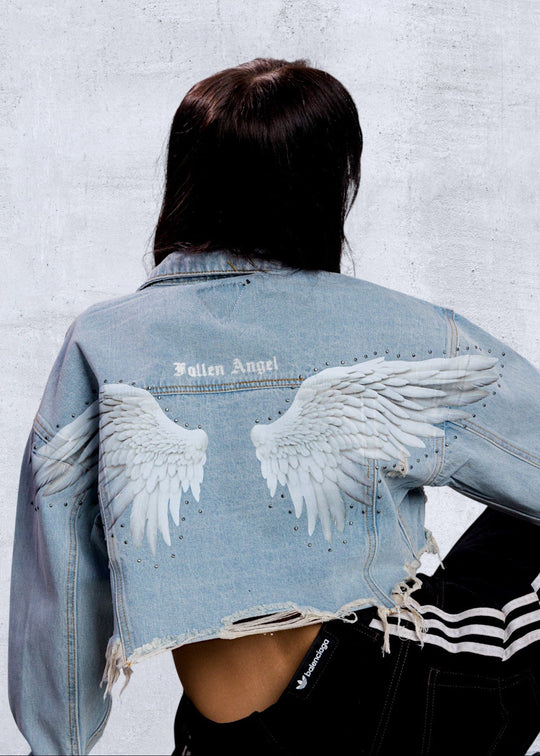 FALLEN ANGEL Crop Denim Jacket – Trio Urban Retail